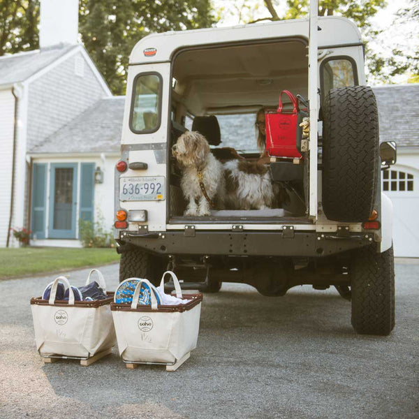 Steele Canvas storage tote w/pouch - natural, 1-1/2 bushel – coho USA